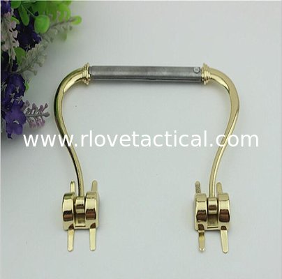 2018 Latest models design light gold 100 mm length leather metal handle for clutch bag