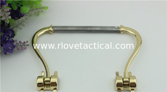 2018 Latest models design light gold 100 mm length leather metal handle for clutch bag