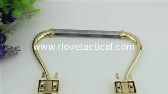 2018 Latest models design light gold 100 mm length leather metal handle for clutch bag