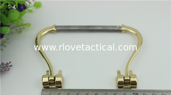 2018 Latest models design light gold 100 mm length leather metal handle for clutch bag
