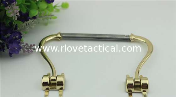 2018 Latest models design light gold 100 mm length leather metal handle for clutch bag