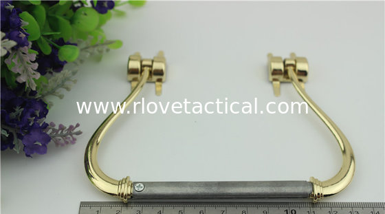 2018 Latest models design light gold 100 mm length leather metal handle for clutch bag