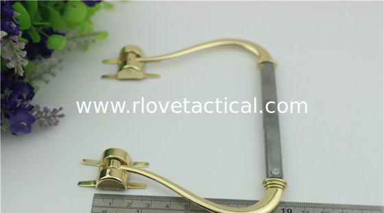 2018 Latest models design light gold 100 mm length leather metal handle for clutch bag