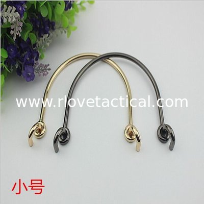 Women fashion top quality shoulder bag hardware light gold & gunmetal color 125 mm length bag handle metal accessories