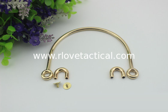 Women fashion top quality shoulder bag hardware light gold & gunmetal color 125 mm length bag handle metal accessories