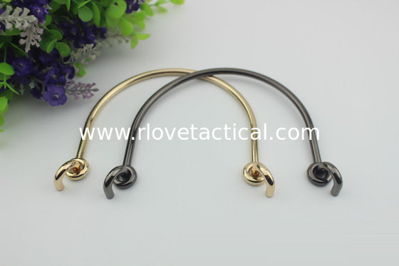 Women fashion top quality shoulder bag hardware light gold & gunmetal color 125 mm length bag handle metal accessories