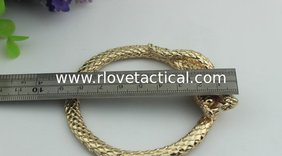 Luxury design top quality zinc alloy light gold snake shape 60 mm width bag accessories handle