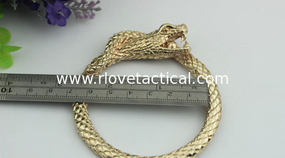 Luxury design top quality zinc alloy light gold snake shape 60 mm width bag accessories handle