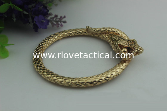 Luxury design top quality zinc alloy light gold snake shape 60 mm width bag accessories handle