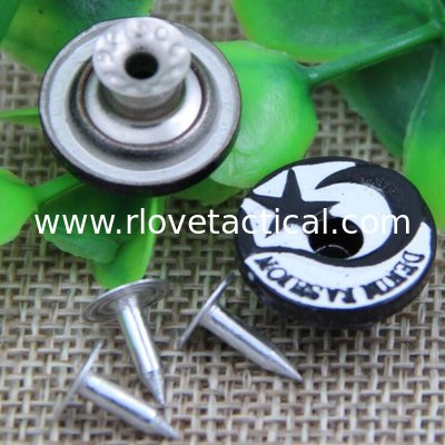 Custom hot sale gold color five-pointed star alloy 17 mm denim snap button for clothing