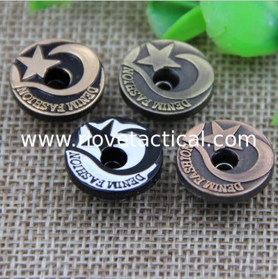 Custom hot sale gold color five-pointed star alloy 17 mm denim snap button for clothing