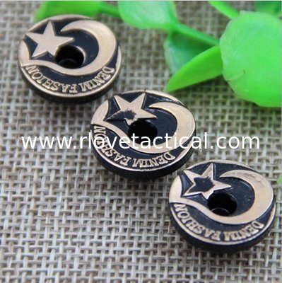 Custom hot sale gold color five-pointed star alloy 17 mm denim snap button for clothing