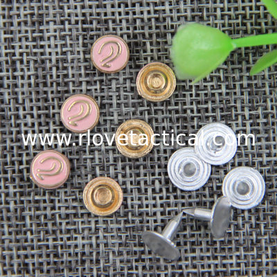 2018 Spring new pink color zinc alloy hardware 7 mm ear pattern bang nail rivets for clothing luggage