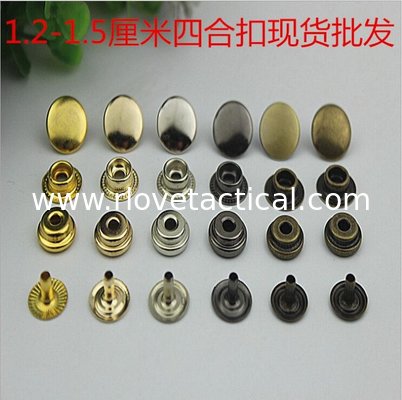 Luggage hardware 12.5 mm four color iron single sided snap buttons for clothing