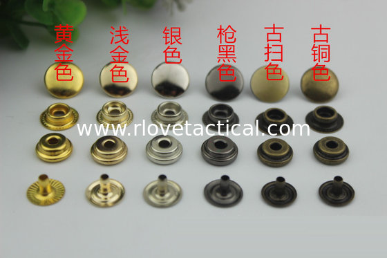 Luggage hardware 12.5 mm four color iron single sided snap buttons for clothing