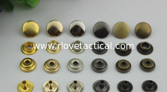 Luggage hardware 12.5 mm four color iron single sided snap buttons for clothing