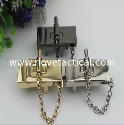 High end zinc alloy 3 color metal hardware accessories purse locks with nickel free
