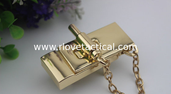 High end zinc alloy 3 color metal hardware accessories purse locks with nickel free