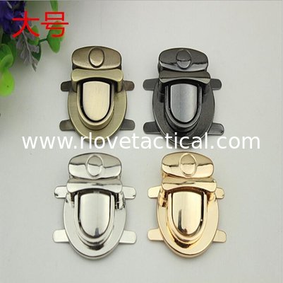 Professional custom luxury gold zinc alloy metal bag push locks 35*40 mm