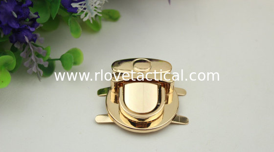 Professional custom luxury gold zinc alloy metal bag push locks 35*40 mm
