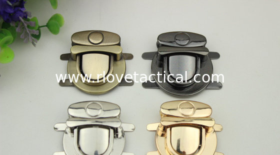 Professional custom luxury gold zinc alloy metal bag push locks 35*40 mm