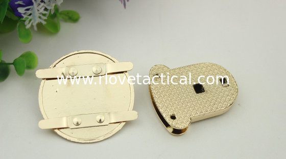 Fashionable handbag hardware zinc alloy nickel color metal push lock for bags