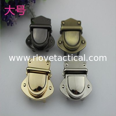 Nickel free bag accessories metal zinc alloy light gold push locks for handbags