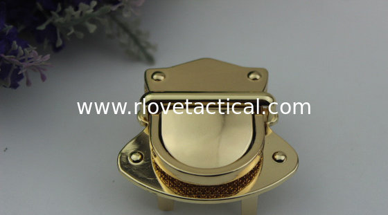Nickel free bag accessories metal zinc alloy light gold push locks for handbags