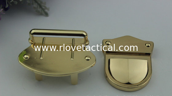 Nickel free bag accessories metal zinc alloy light gold push locks for handbags