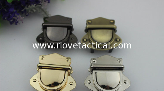 Nickel free bag accessories metal zinc alloy light gold push locks for handbags