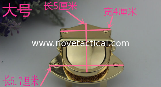 Nickel free bag accessories metal zinc alloy light gold push locks for handbags