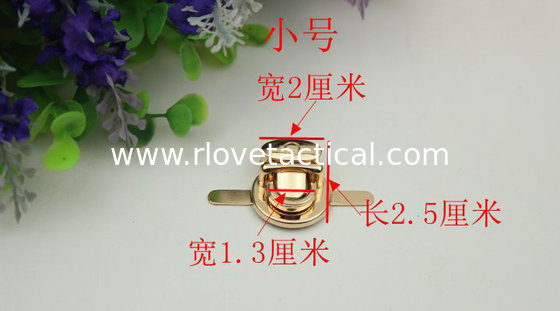 Gold lock metal bag buckle button zinc alloy push lock for bags