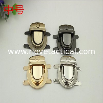 Bag hardware accessory nickel color zinc alloy metal push lock fittings for purse