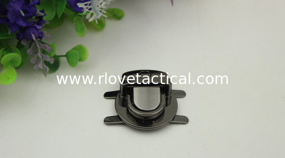 Bag hardware accessory nickel color zinc alloy metal push lock fittings for purse