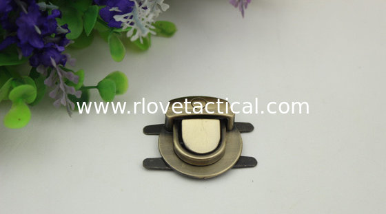 Bag hardware accessory nickel color zinc alloy metal push lock fittings for purse