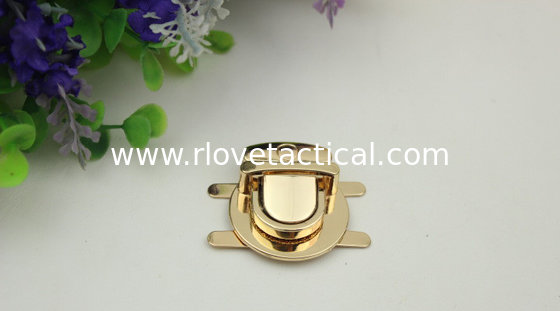 Bag hardware accessory nickel color zinc alloy metal push lock fittings for purse