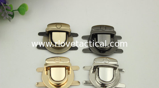 Bag hardware accessory nickel color zinc alloy metal push lock fittings for purse