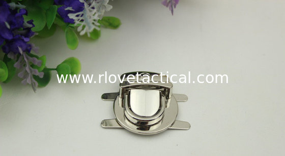 Bag hardware accessory nickel color zinc alloy metal push lock fittings for purse