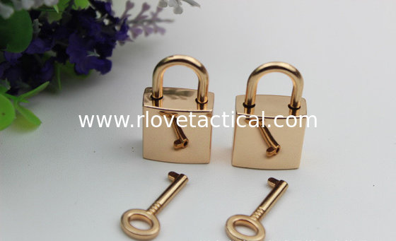 Handbag hardware wholesale light gold zinc alloy metal decorative lock and key