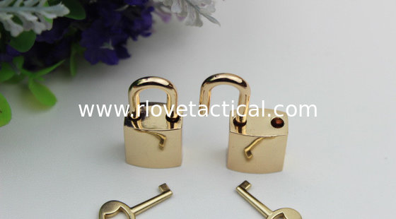 Korean style zinc alloy gunmetal color decorative lock with keys for bags