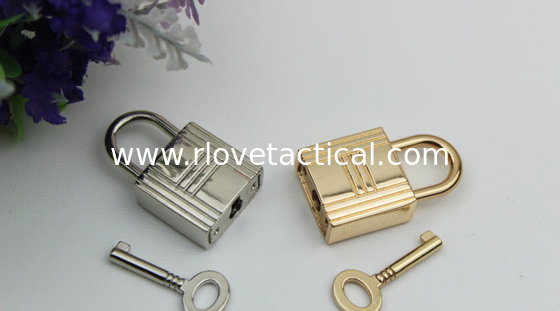 Fashion nickel color zinc alloy metal bag decorative lock with key for handbags
