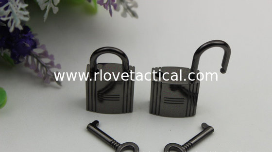 Fashion nickel color zinc alloy metal bag decorative lock with key for handbags