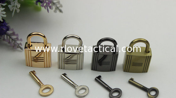 Fashion nickel color zinc alloy metal bag decorative lock with key for handbags