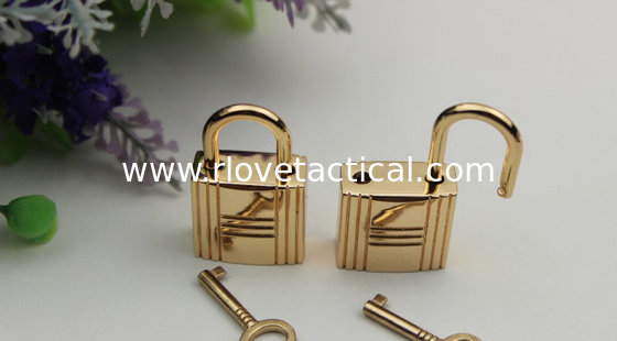 Fashion nickel color zinc alloy metal bag decorative lock with key for handbags