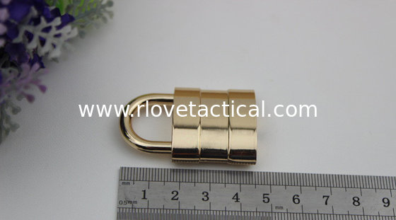 Custom high quality 3 size zinc alloy light gold decorate handbag metal turn lock with key