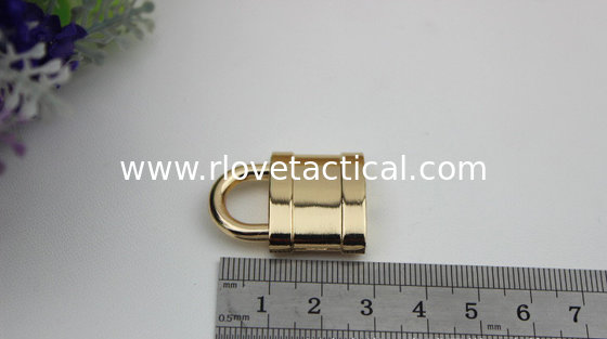 Custom high quality 3 size zinc alloy light gold decorate handbag metal turn lock with key