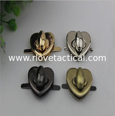New fashion zinc alloy gold color metal bag hardware twist lock with nickel free