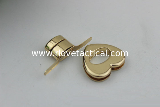 New fashion zinc alloy gold color metal bag hardware twist lock with nickel free