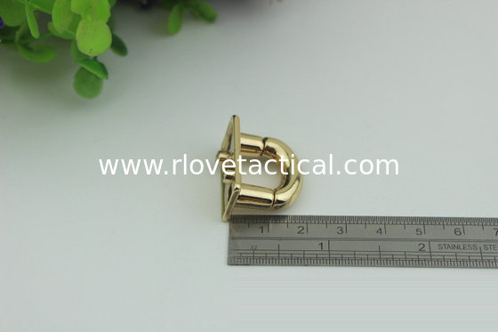 Wholesale high quality lady bag lock light gold metal twist turn decorative lock for bags