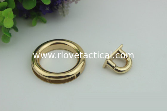 Wholesale high quality lady bag lock light gold metal twist turn decorative lock for bags